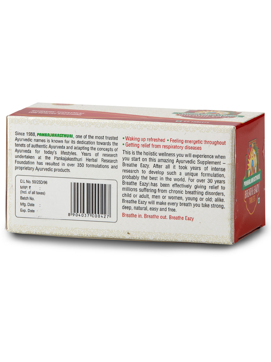 Buy Pankajakasthuri Breathe Eazy Tablets Online - 60 Tablets